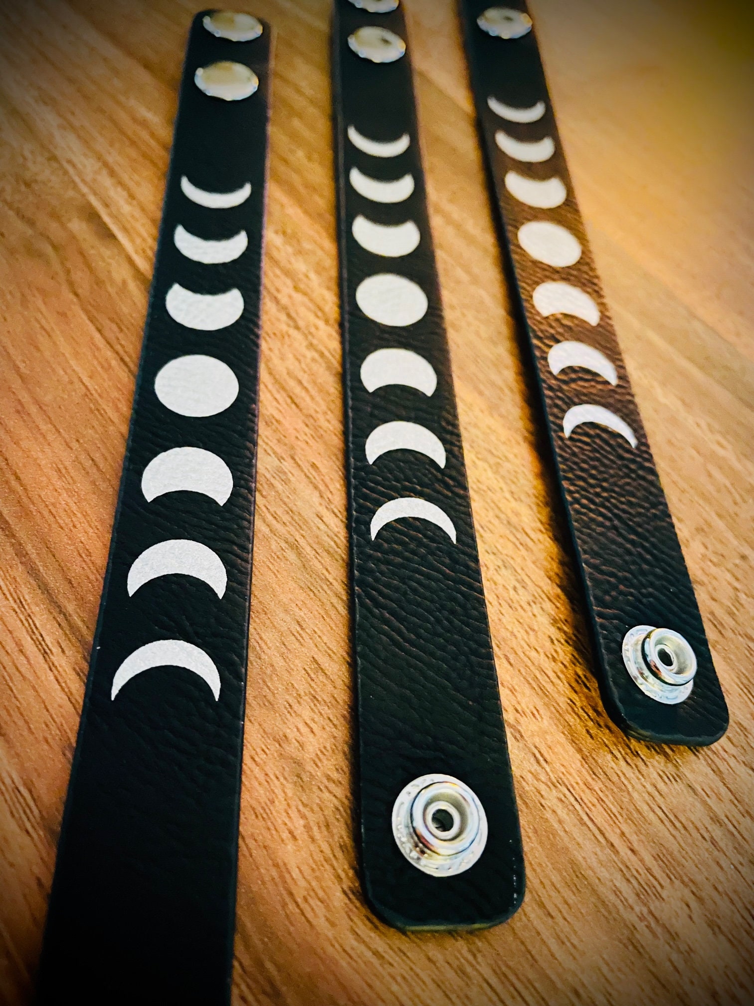 Moon Phase Bracelet-celestial Bracelet-full Moon-faux Leather Bracelet ...