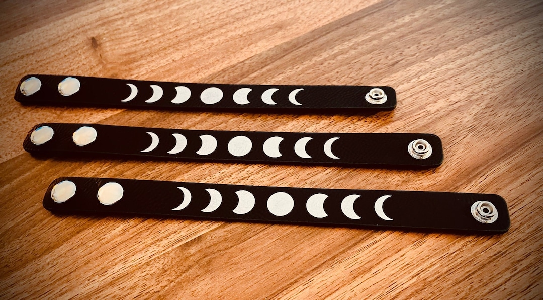 Moon Phase Bracelet-celestial Bracelet-full Moon-faux Leather Bracelet ...