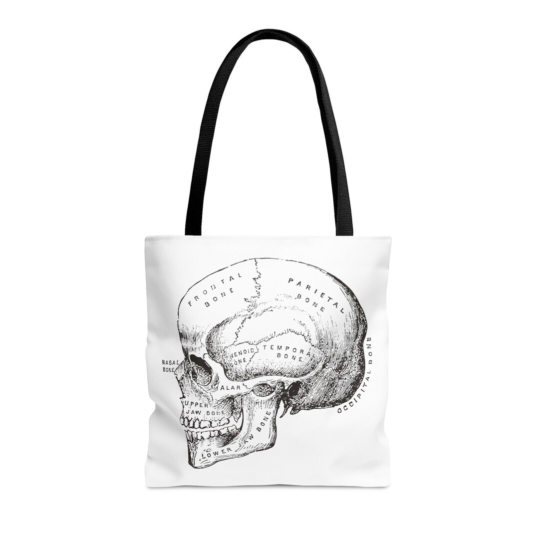 Vintage Anatomy Skull Tote Bag, Spooky Reusable Shopping Bag - Etsy