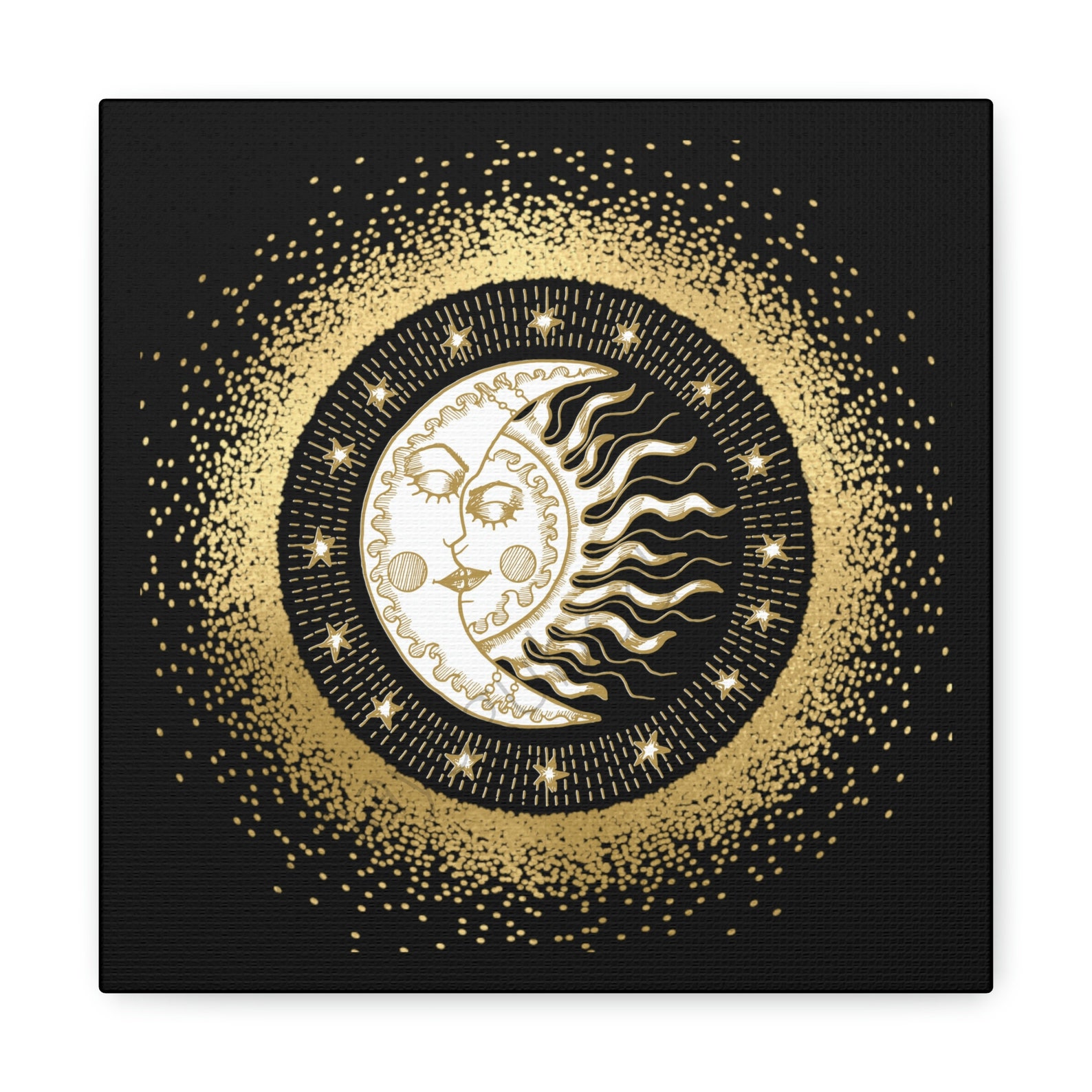 Canvas Wall Art Sun and Moon Canvas Celestial Wall Art - Etsy
