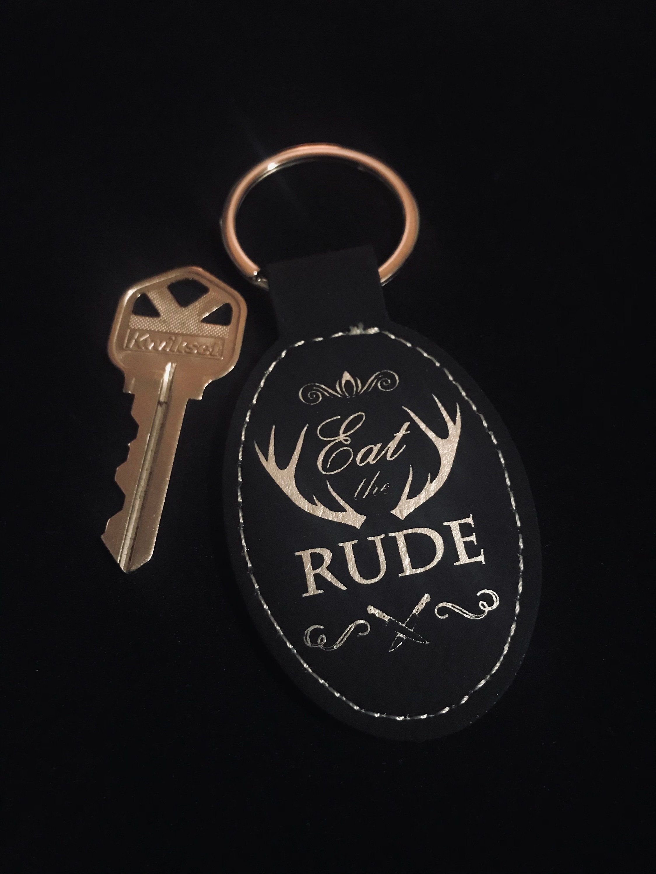 Eat the Rude Keychain - Etsy