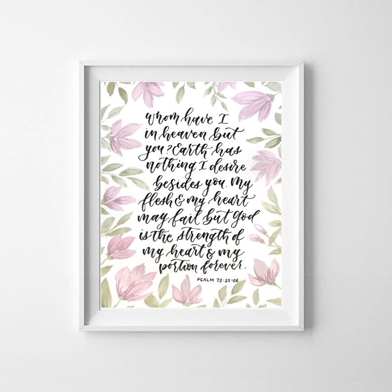 Psalm 73 Digital Print, Bible Verse Art, Bible Quote, Christian Wall ...