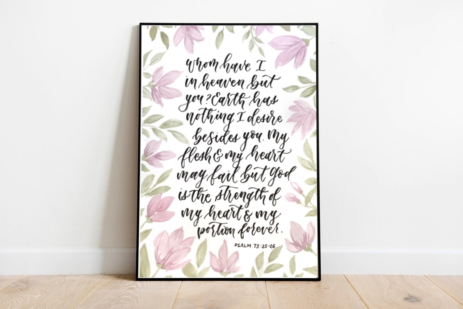 Psalm 73 Digital Print, Bible Verse Art, Bible Quote, Christian Wall ...