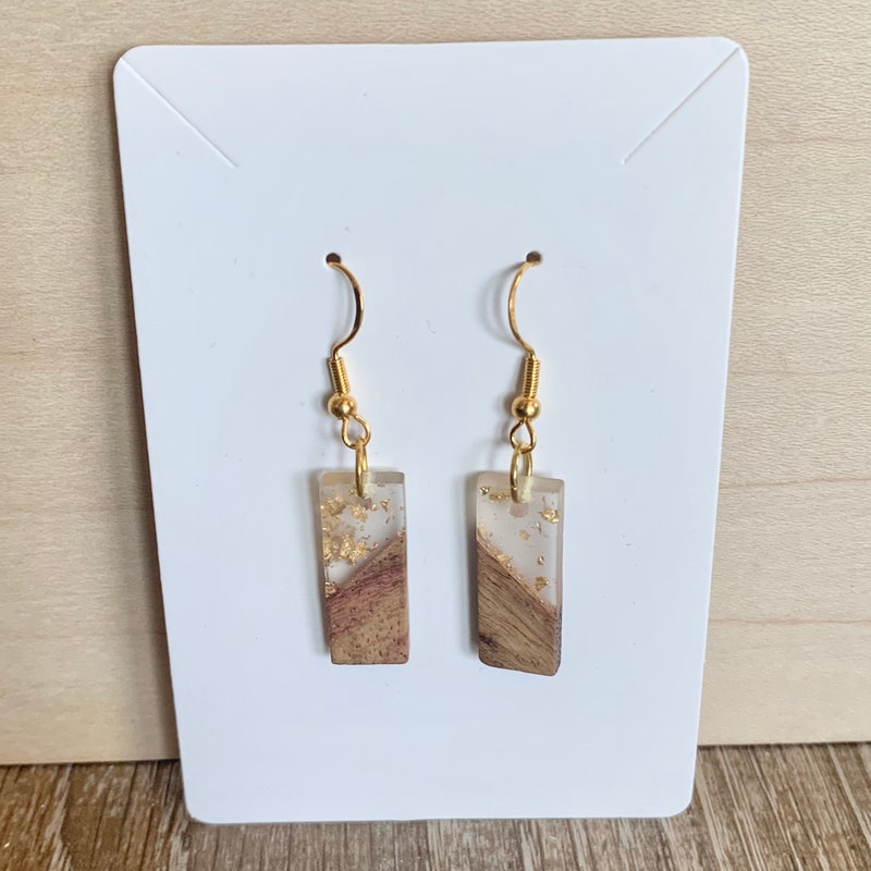 Wood Resin Earrings - Etsy