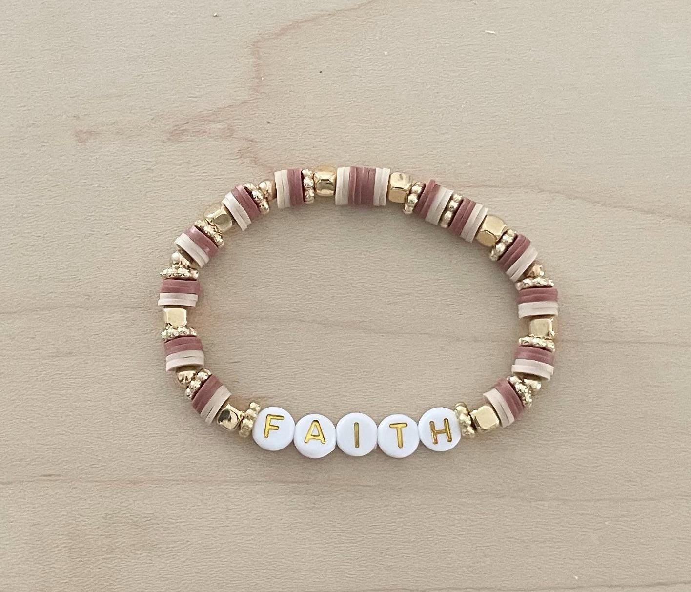 Customizable Dark Neutral Clay Polymer and Gold Bead Bracelet With Gold ...