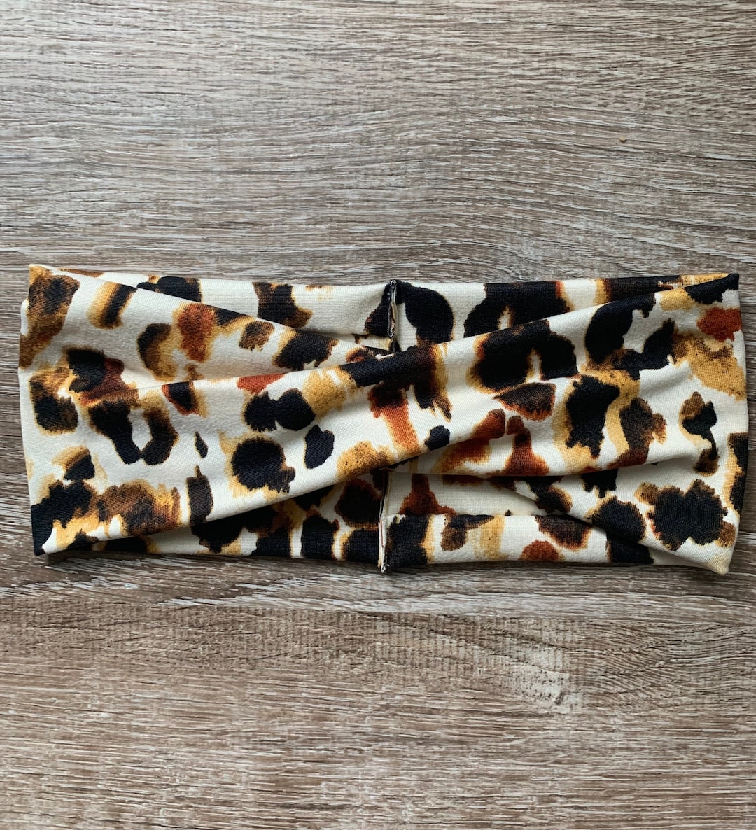 Black, Gold and Cream Cheetah Print Twisted Women's Headband / Cheetah ...