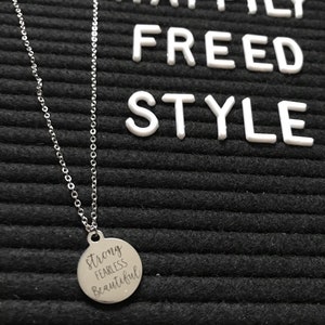 Strong Fearless Beautiful Necklace / Inspirational Necklace / | Etsy