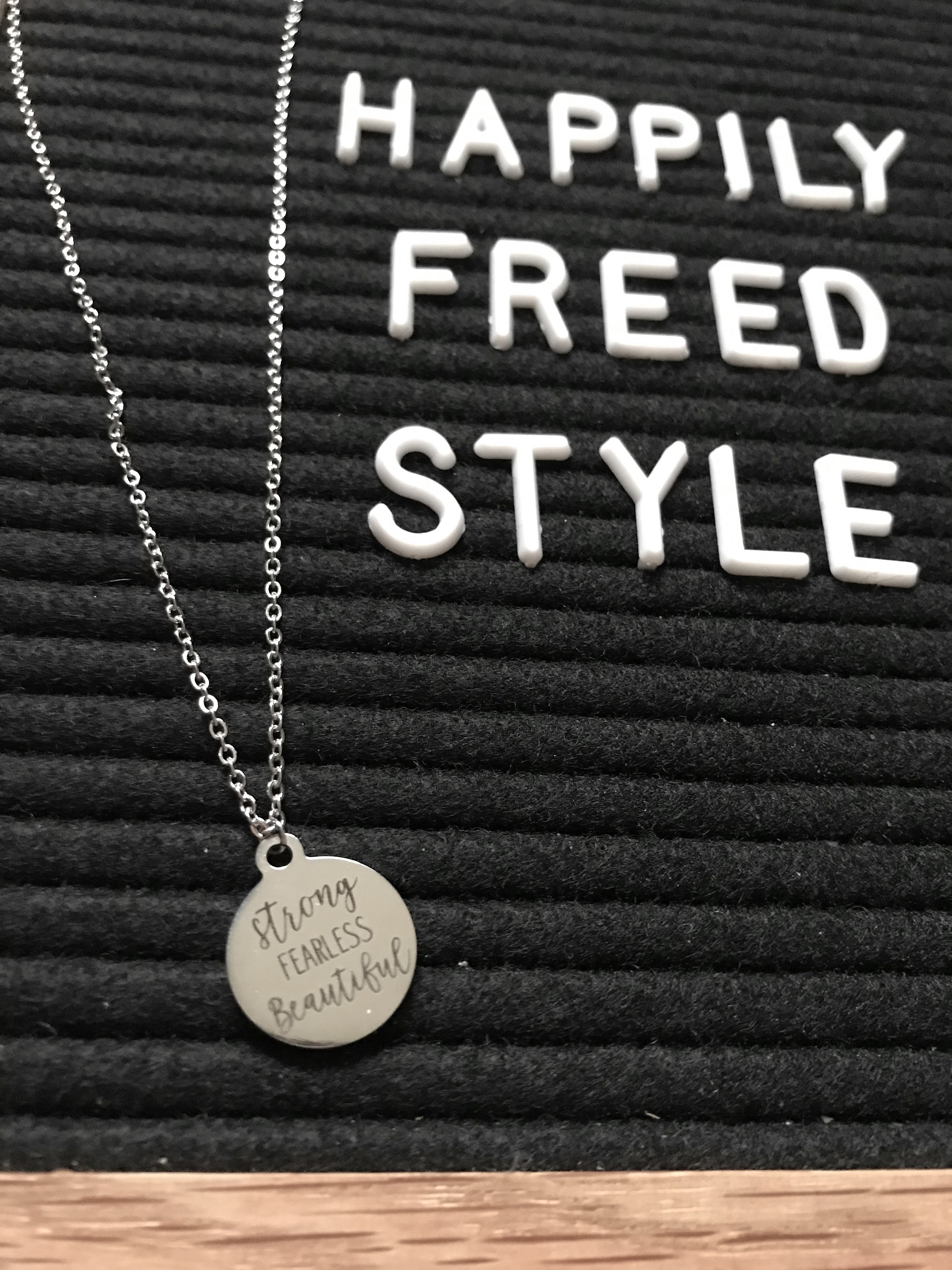 Strong Fearless Beautiful Necklace / Inspirational Necklace / | Etsy