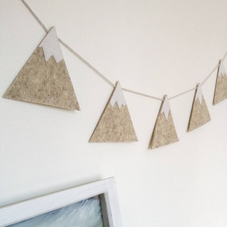 Snowy Mountain Felt Garland Scandi Nursery Decor | Etsy