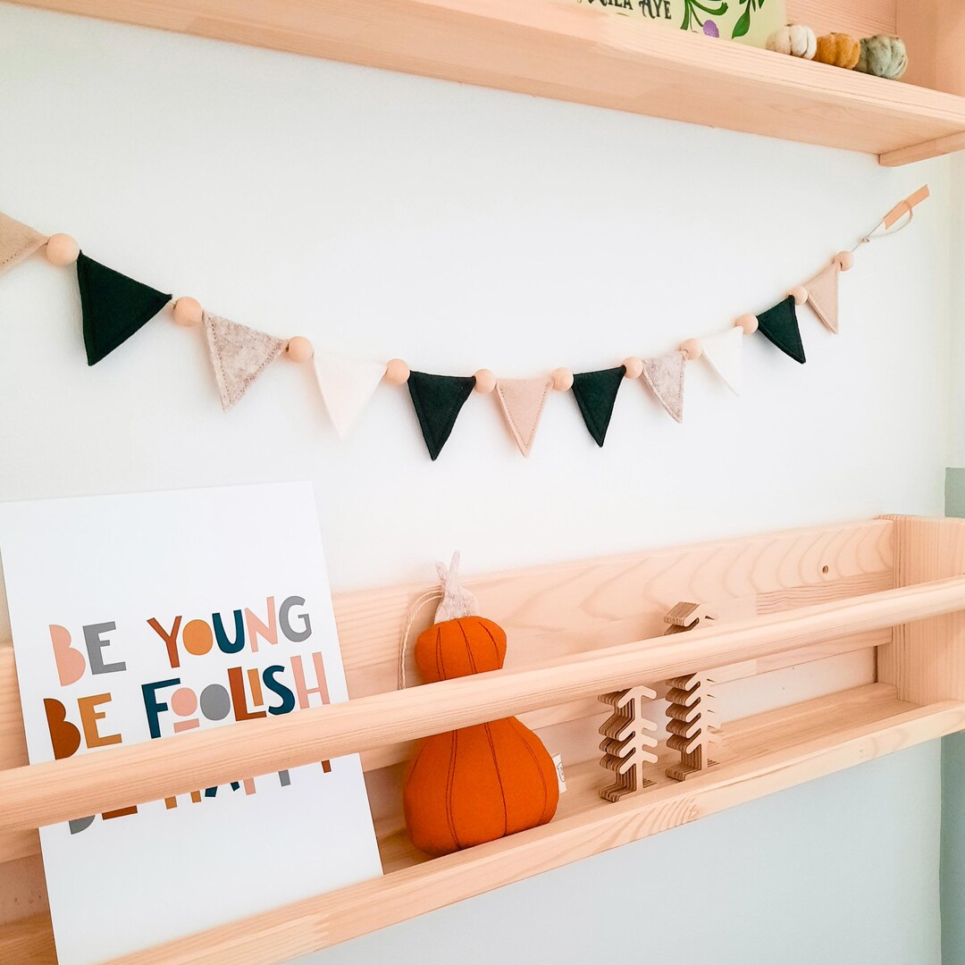Mini Triangle Felt Bunting, Scandi Garland, Felt Flag Garland Scandi ...