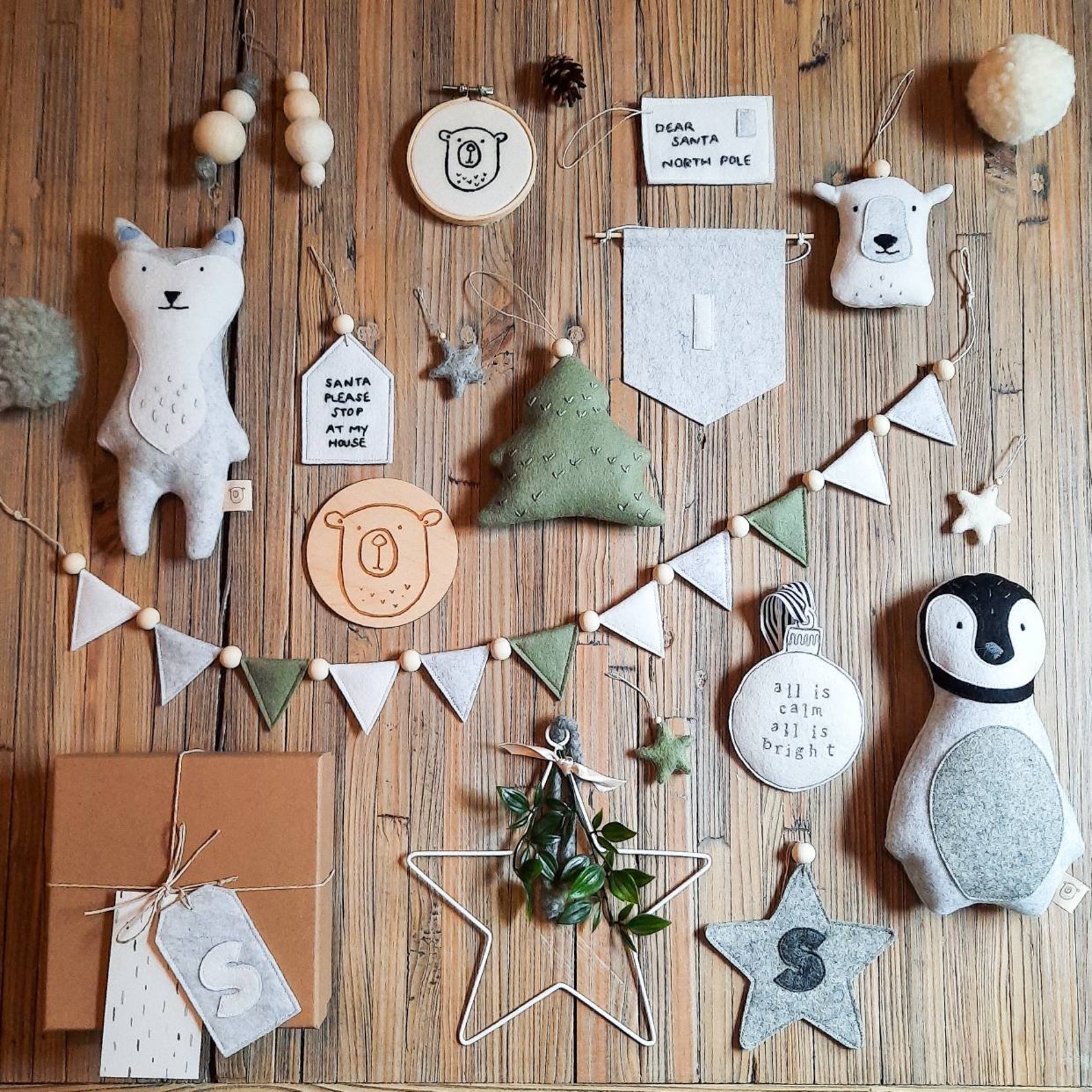 Mini Triangle Felt Bunting Scandi Garland Felt Flag Garland | Etsy