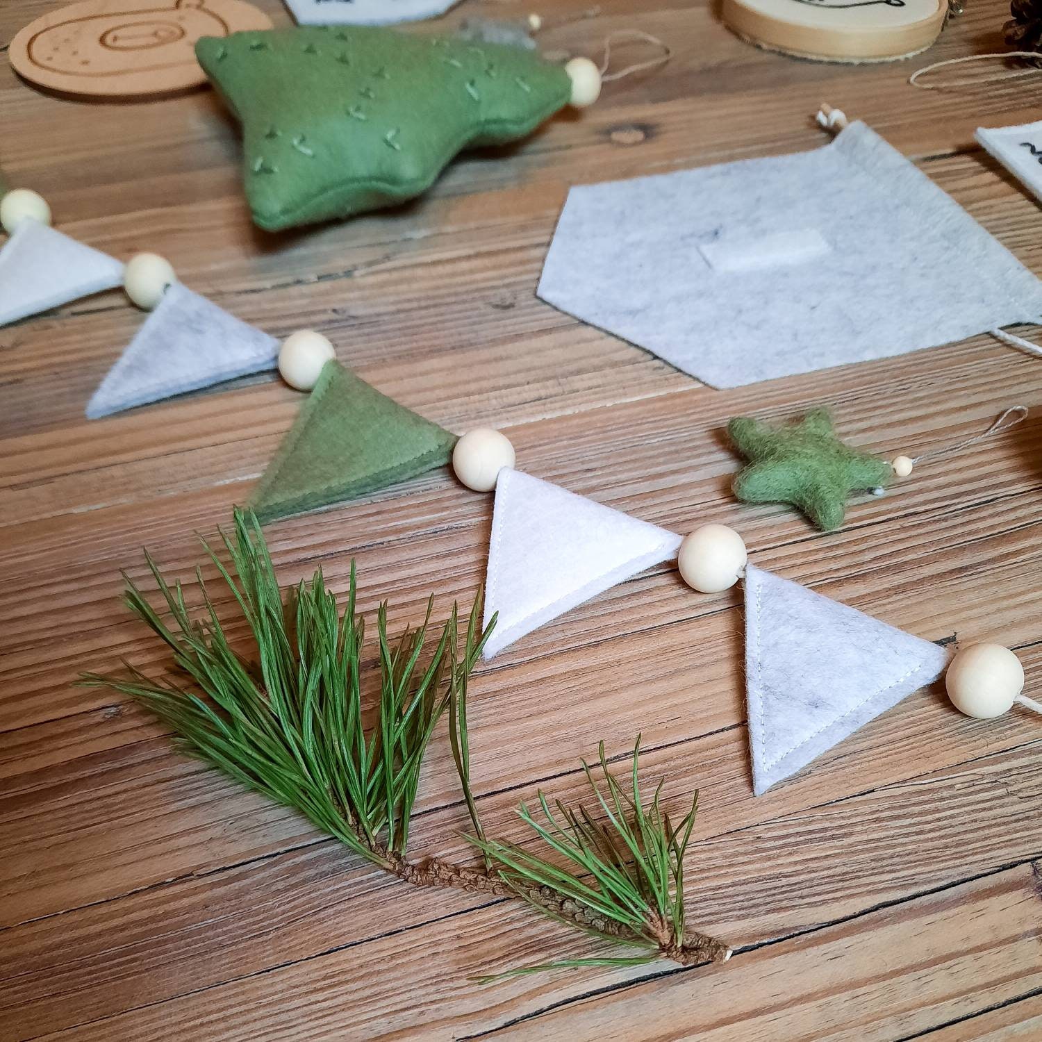 Mini Triangle Felt Bunting Scandi Garland Felt Flag Garland | Etsy