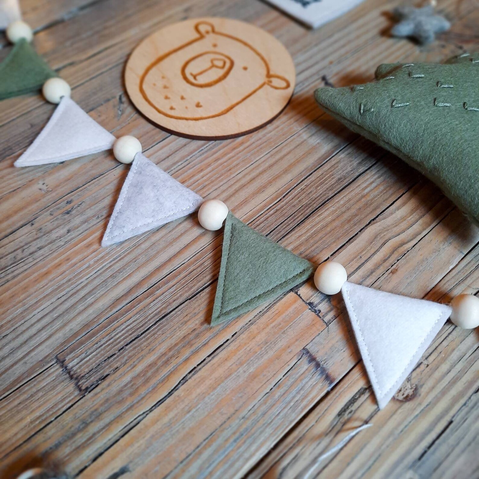 Mini Triangle Felt Bunting Scandi Garland Felt Flag Garland | Etsy