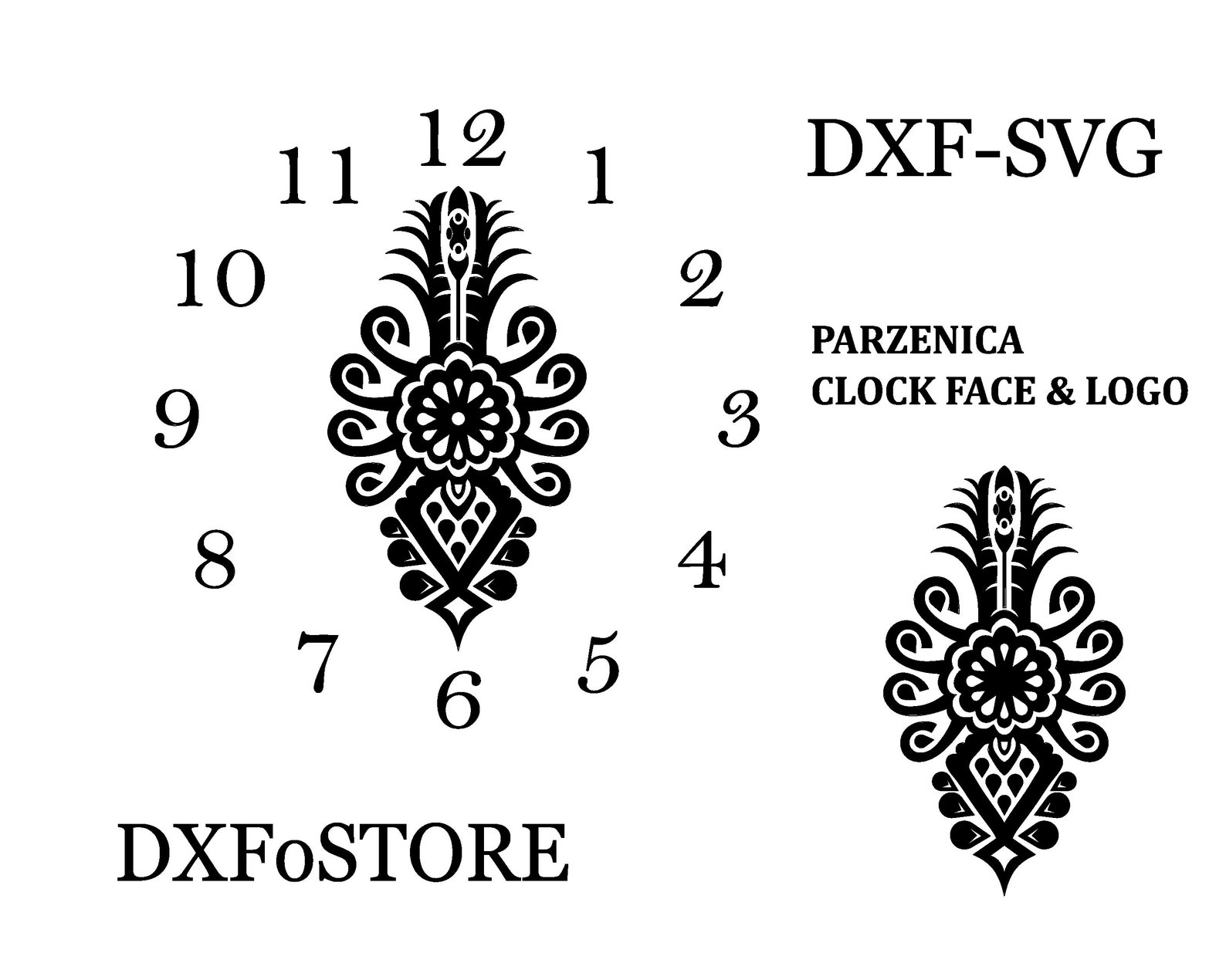Clock Face Parzenica Dxf Svg Download Only - Etsy