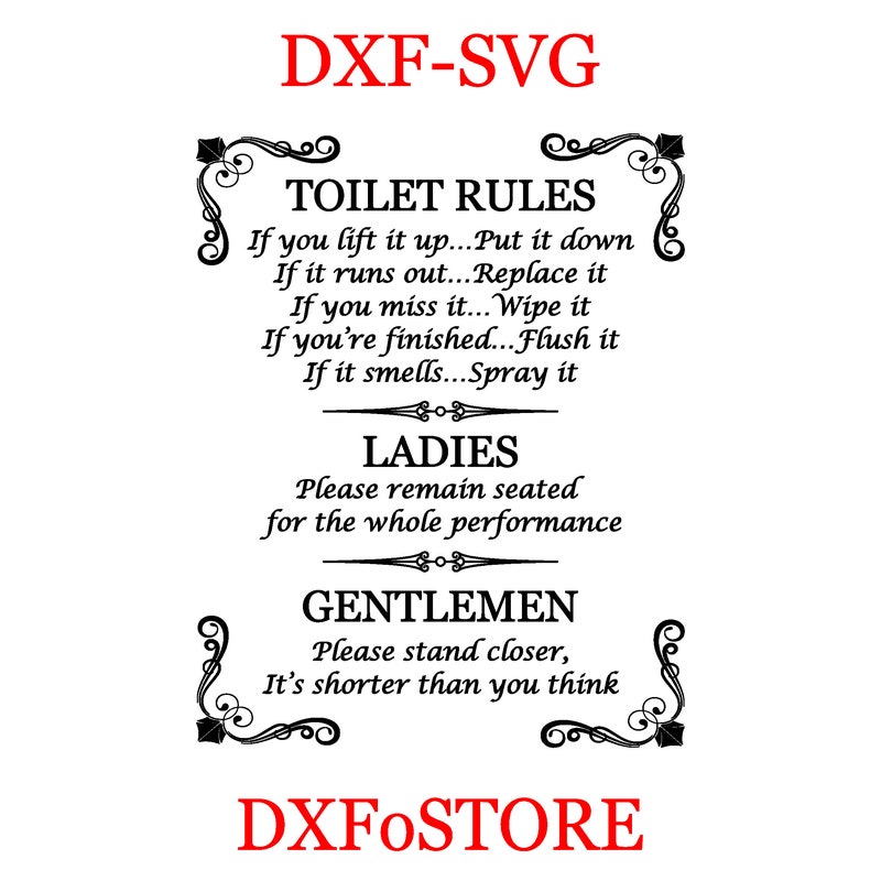Bathroom Rules Svg - Etsy
