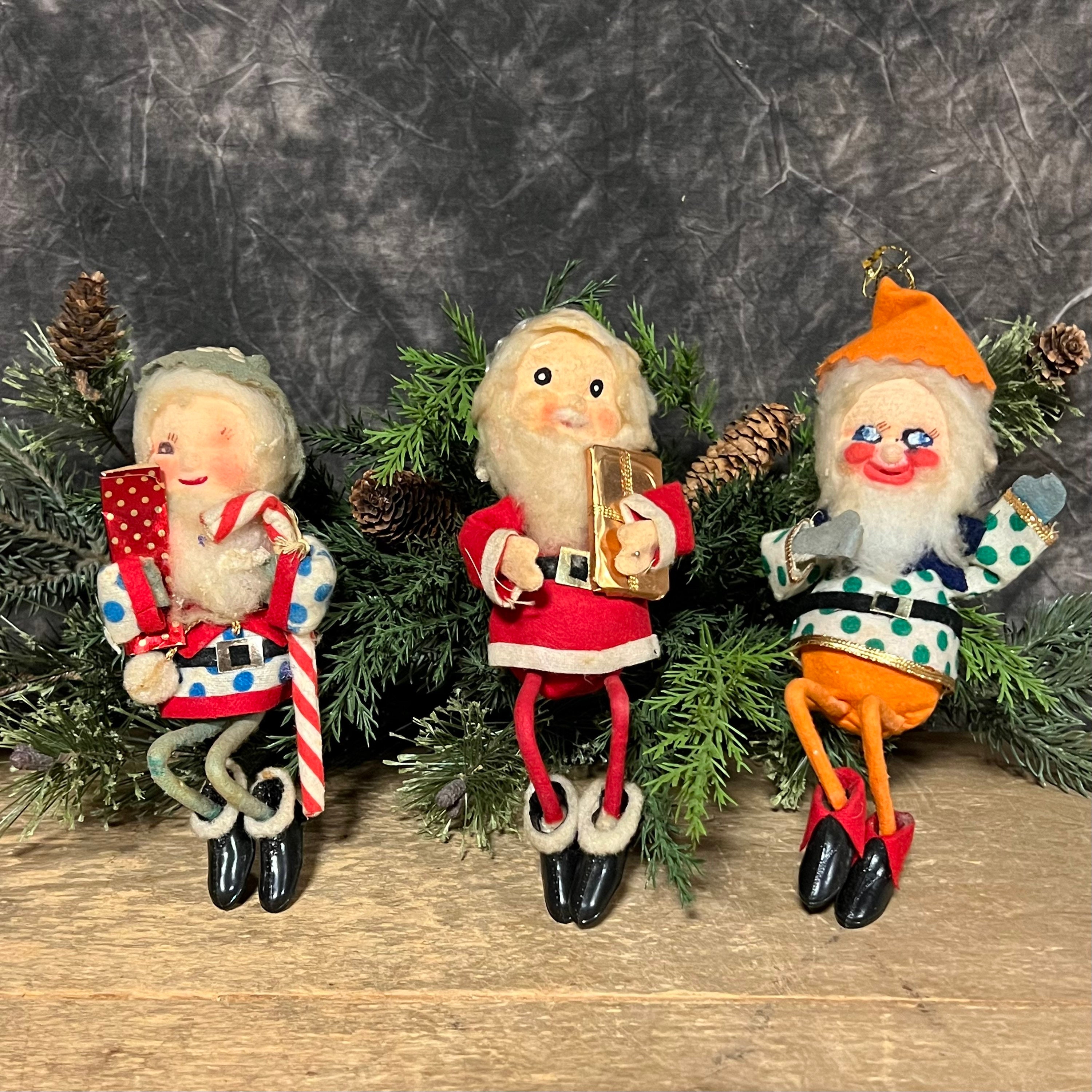Vintage Christmas Elves Set of 3 Knee Hugger Elf Ornaments - Etsy