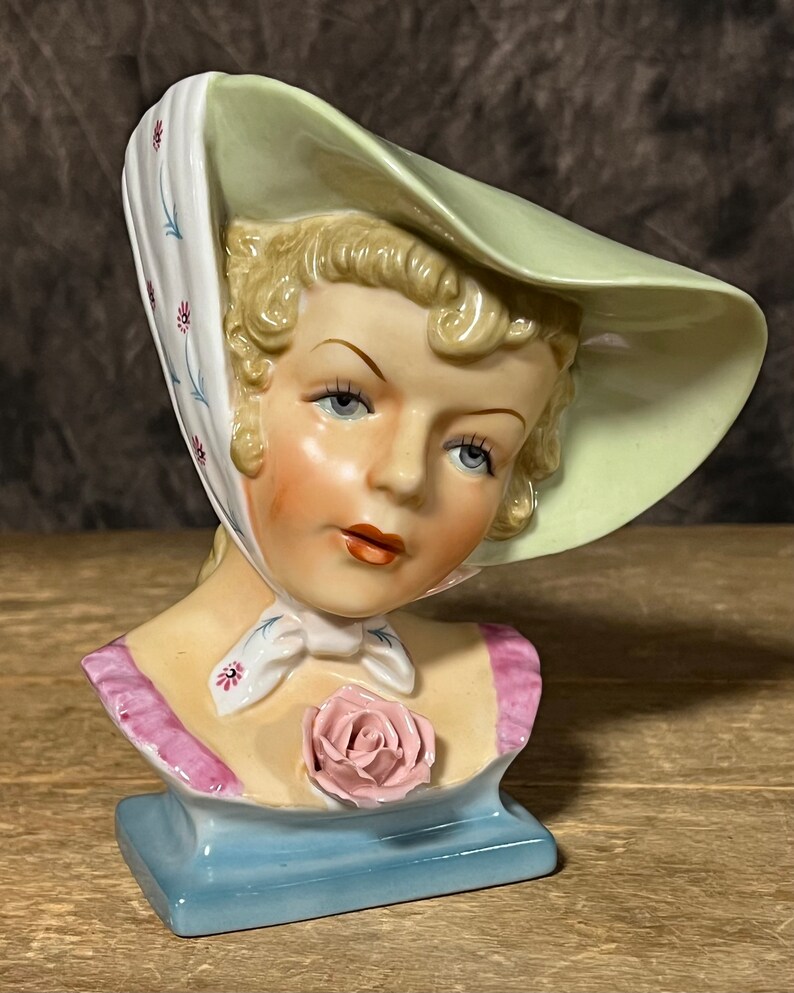 Vintage Lady Head Vase Ucagco Head Vase Head Vase With - Etsy