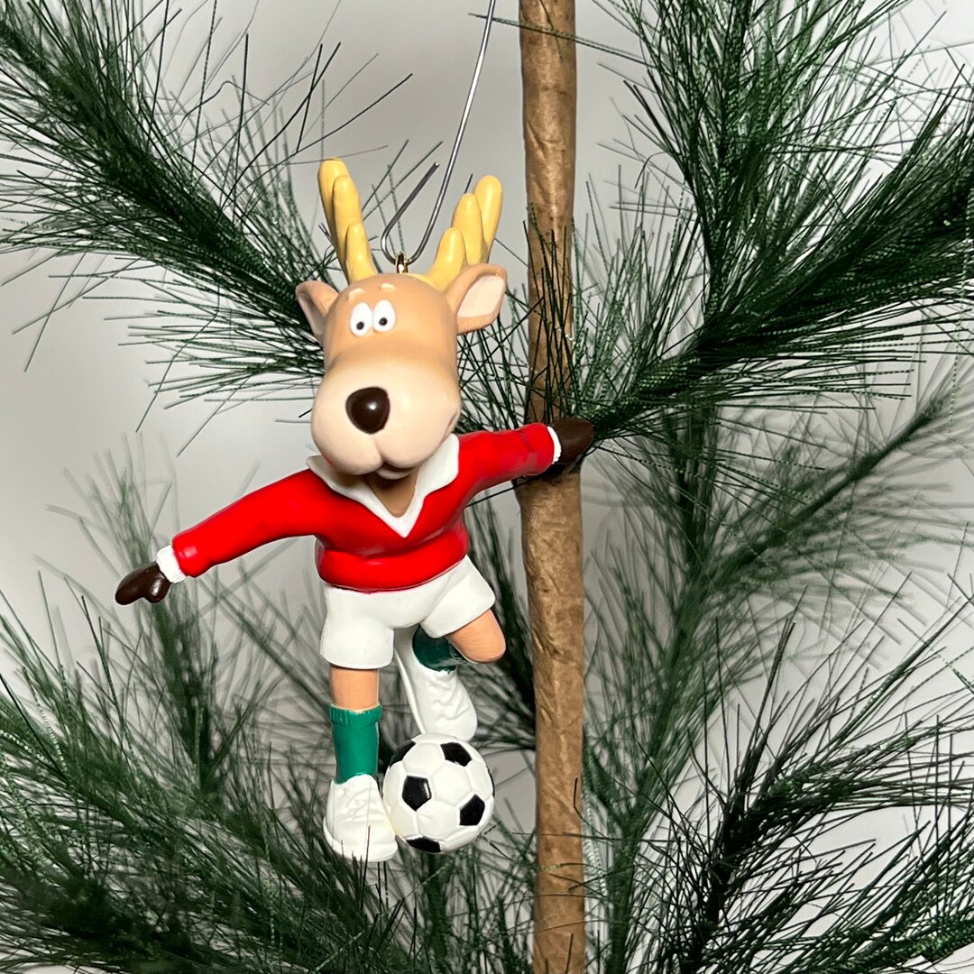 Vintage Hallmark Ornament, 1990 Comet Reindeer Soccer Hallmark Keepsake ...