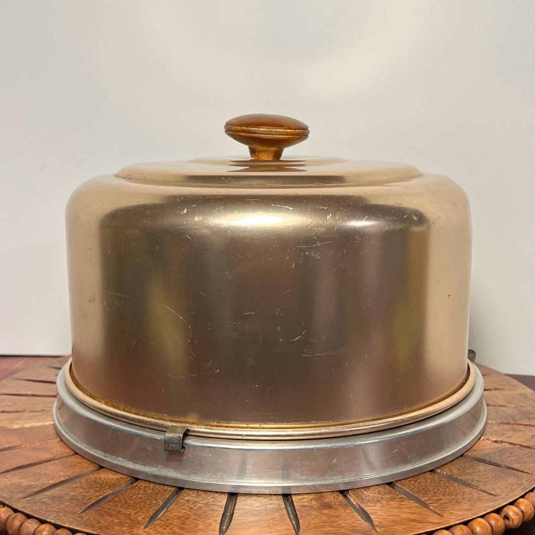 Vintage Mirro Cake Plate With Cover, Aluminum Cake Plate With Locking ...