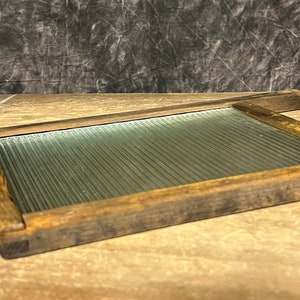Vintage Glass and Wood Washboard, Rare Small Washboard - Etsy