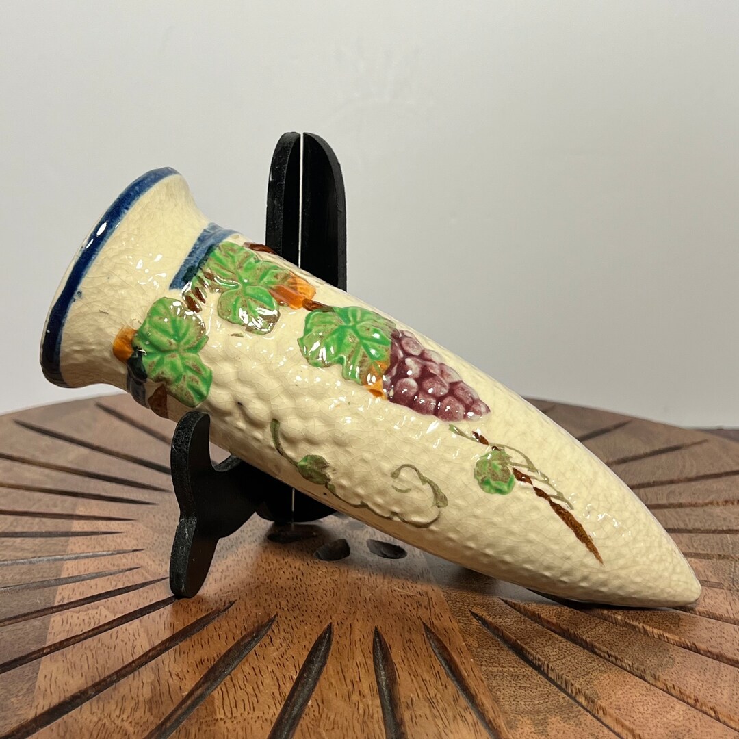 Vintage Japan Wall Pocket, Basket Weave With Grapevine Wall Pocket ...