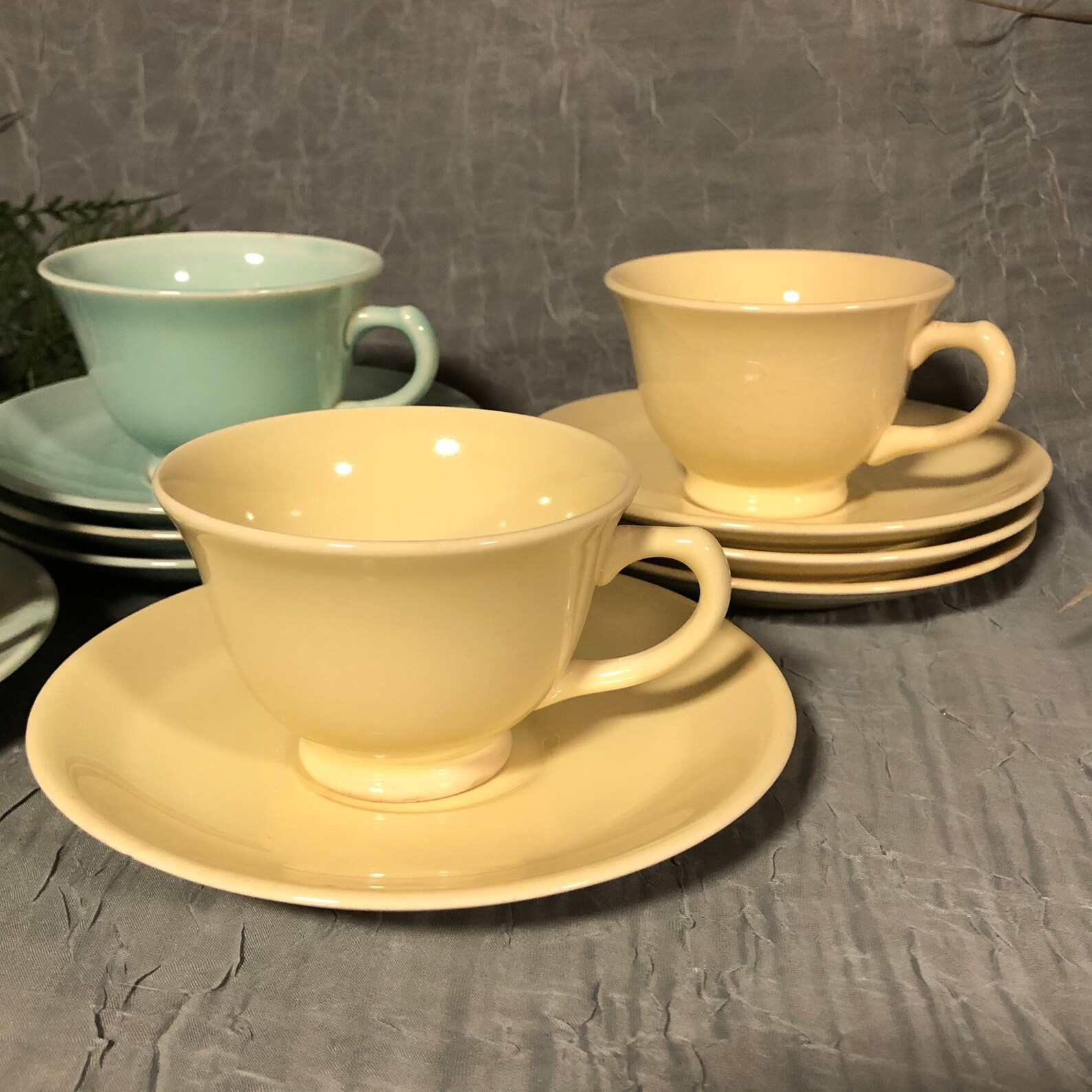 Vintage Luray Dishes, Set of Cups and Saucers, Pastel Luray Dishes ...
