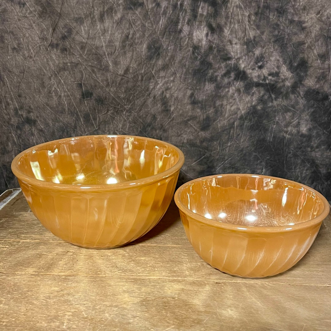 Vintage Fire King Peach Lusterware Serving Bowls, Set of 2 Lusterware ...
