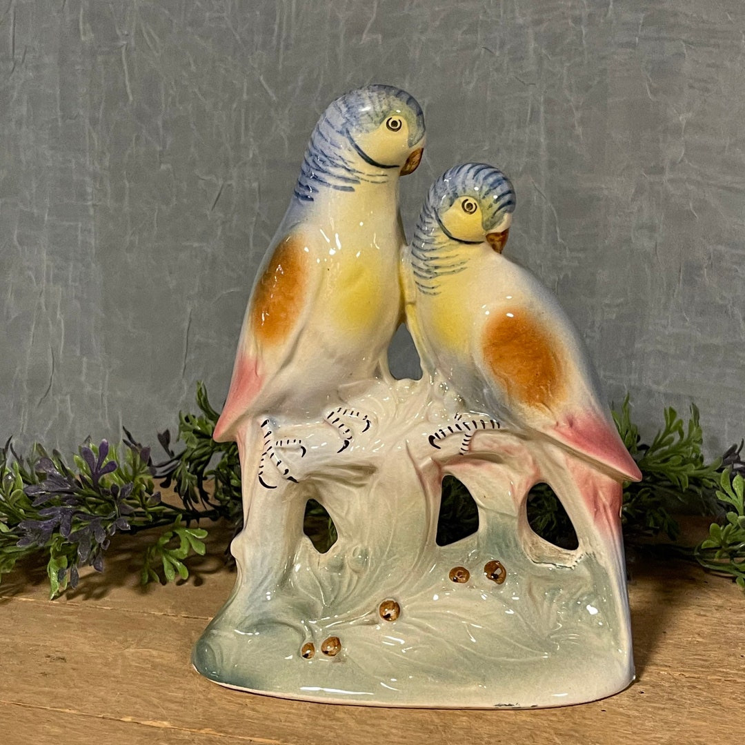Vintage Royal Copley Royal Windsor Spaulding Double Budgerigars ...
