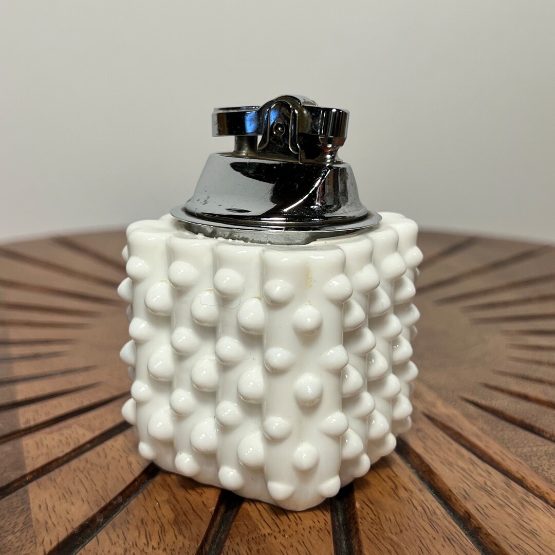 Vintage Milk Glass Hobnail Table Lighter, Japan Cigarette Lighter, Vintage Milk Glass, Vintage ...