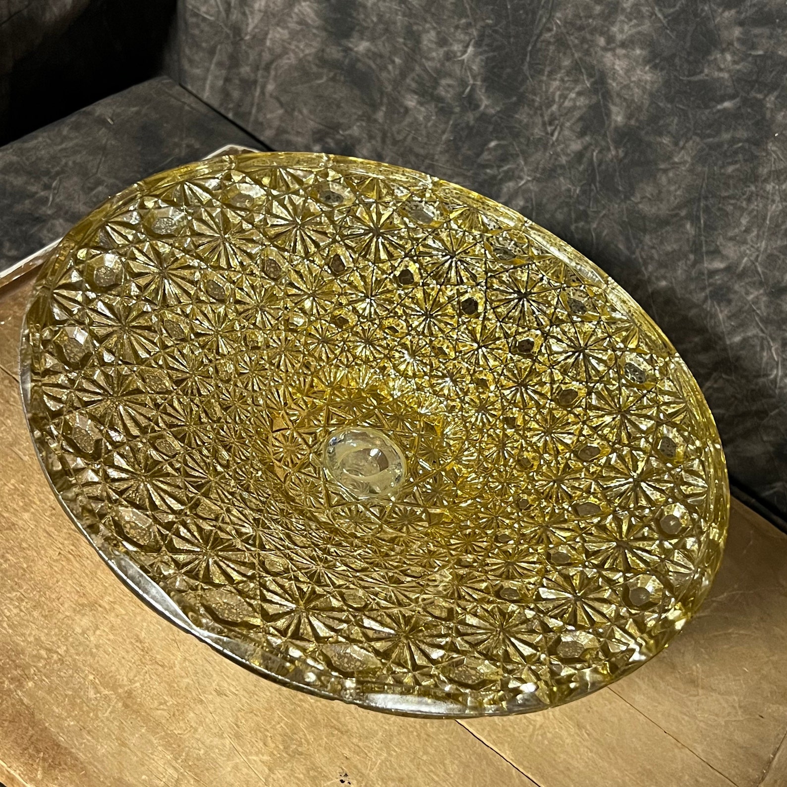 Vintage LG Wright Daisy and Button Amber and Clear Large - Etsy