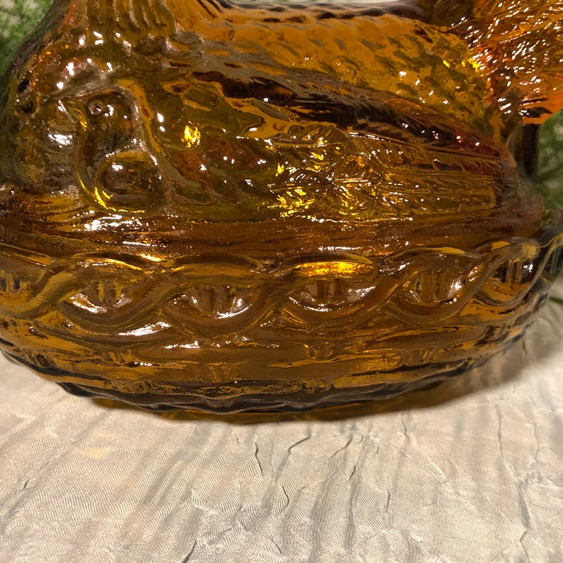Vintage LE Smith Amber Hen on Nest Smith Glass Amber Nesting | Etsy
