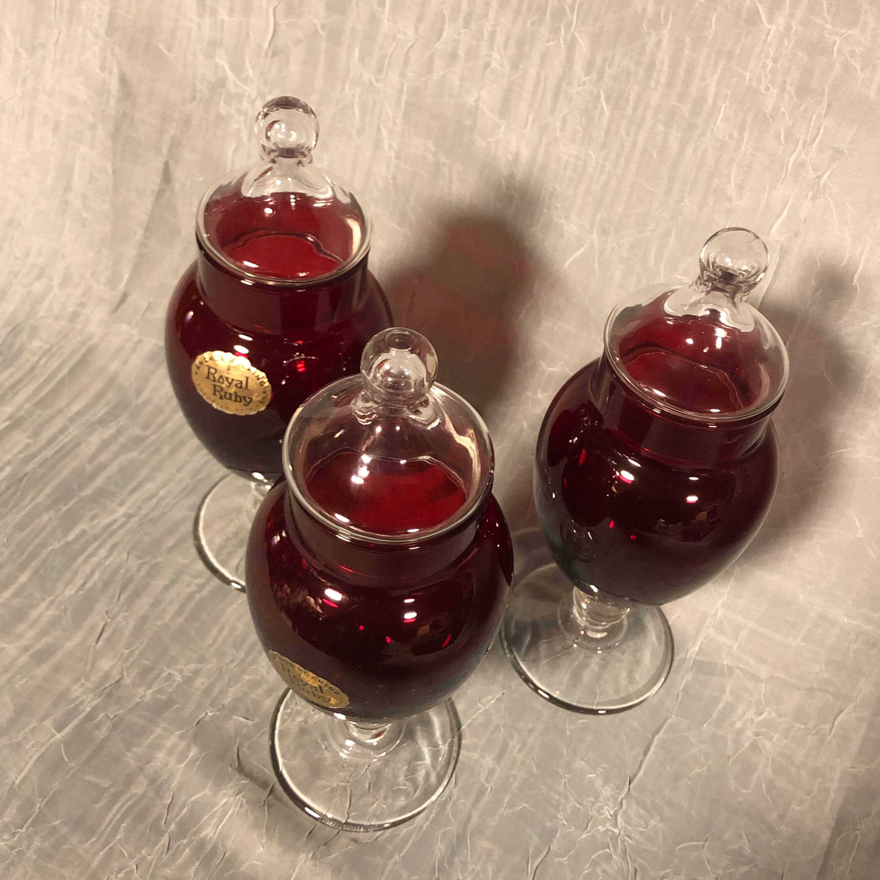 Vintage Anchor Hocking Ruby Red Candy Dish Pedestal Jar With - Etsy