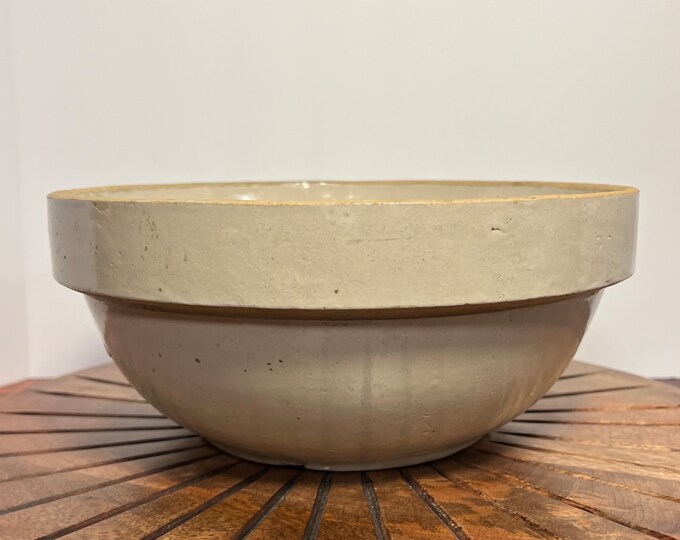 Vintage Red Wing Salt Glaze Crock Bowl, One Gallon Stoneware Yellow ...