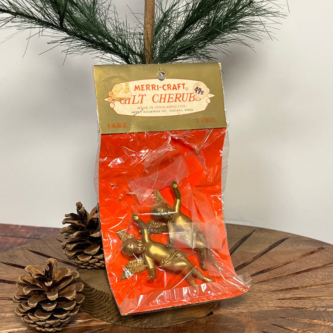 Vintage Merri-craft Gilt Cherubs, Set of 2 Gilt Cherubs, Vintage ...