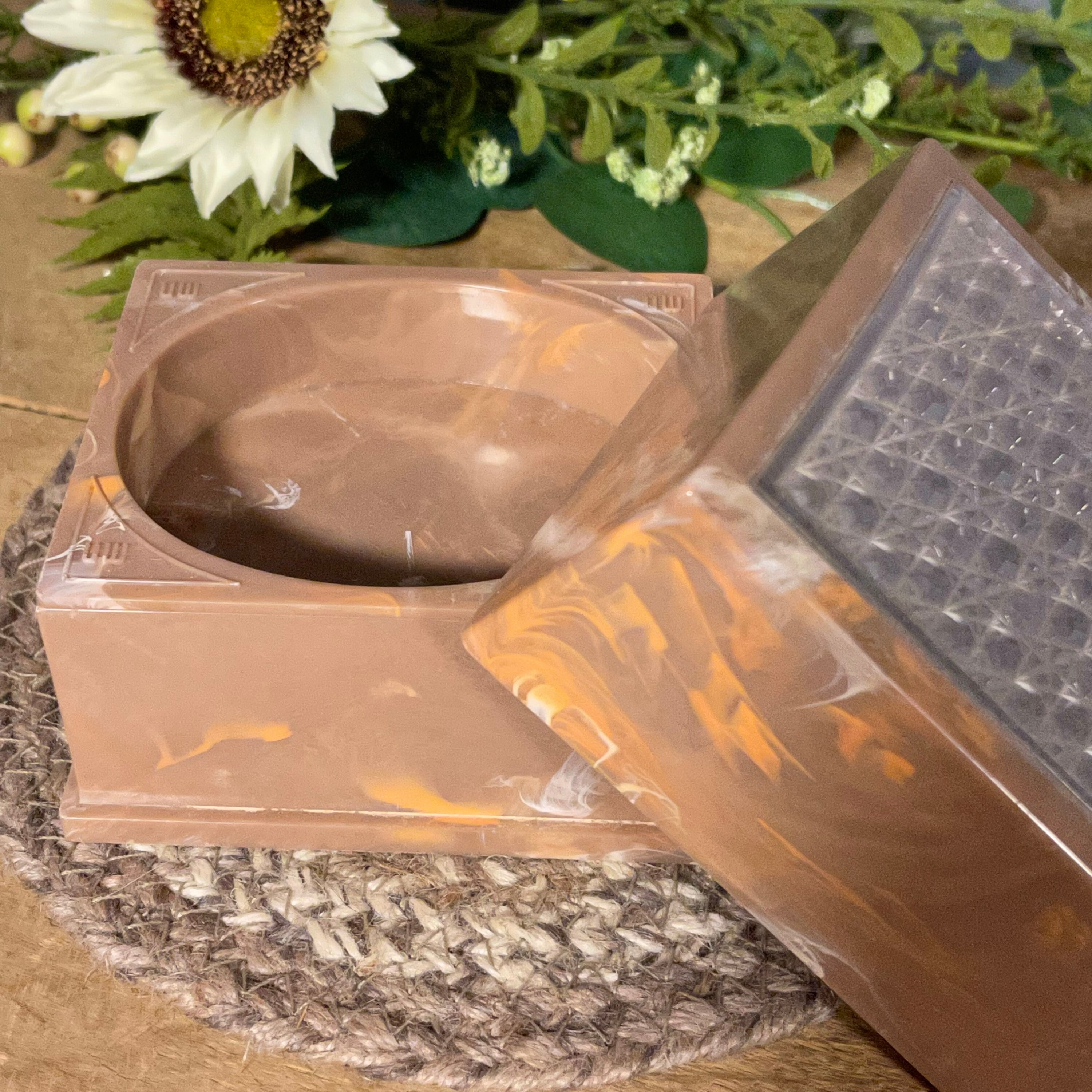 Vintage Merle Norman Face Powder Box Light Brown Marble | Etsy