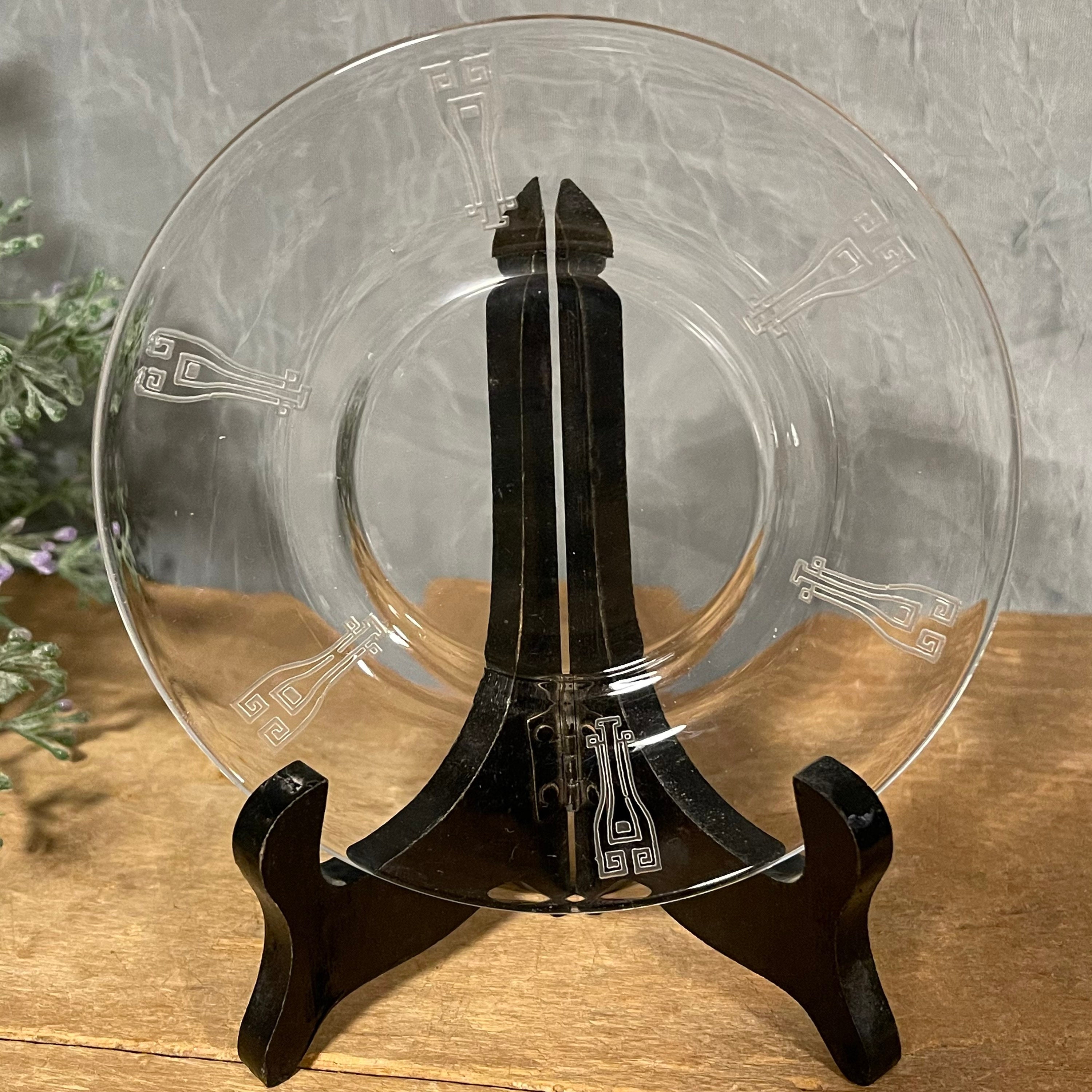 RARE Vintage Fostoria Crystal Plates Etch 215 Bread and - Etsy.de