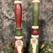 Primitive Spindle Santa Christmas Decor Set of 2 Wooden - Etsy