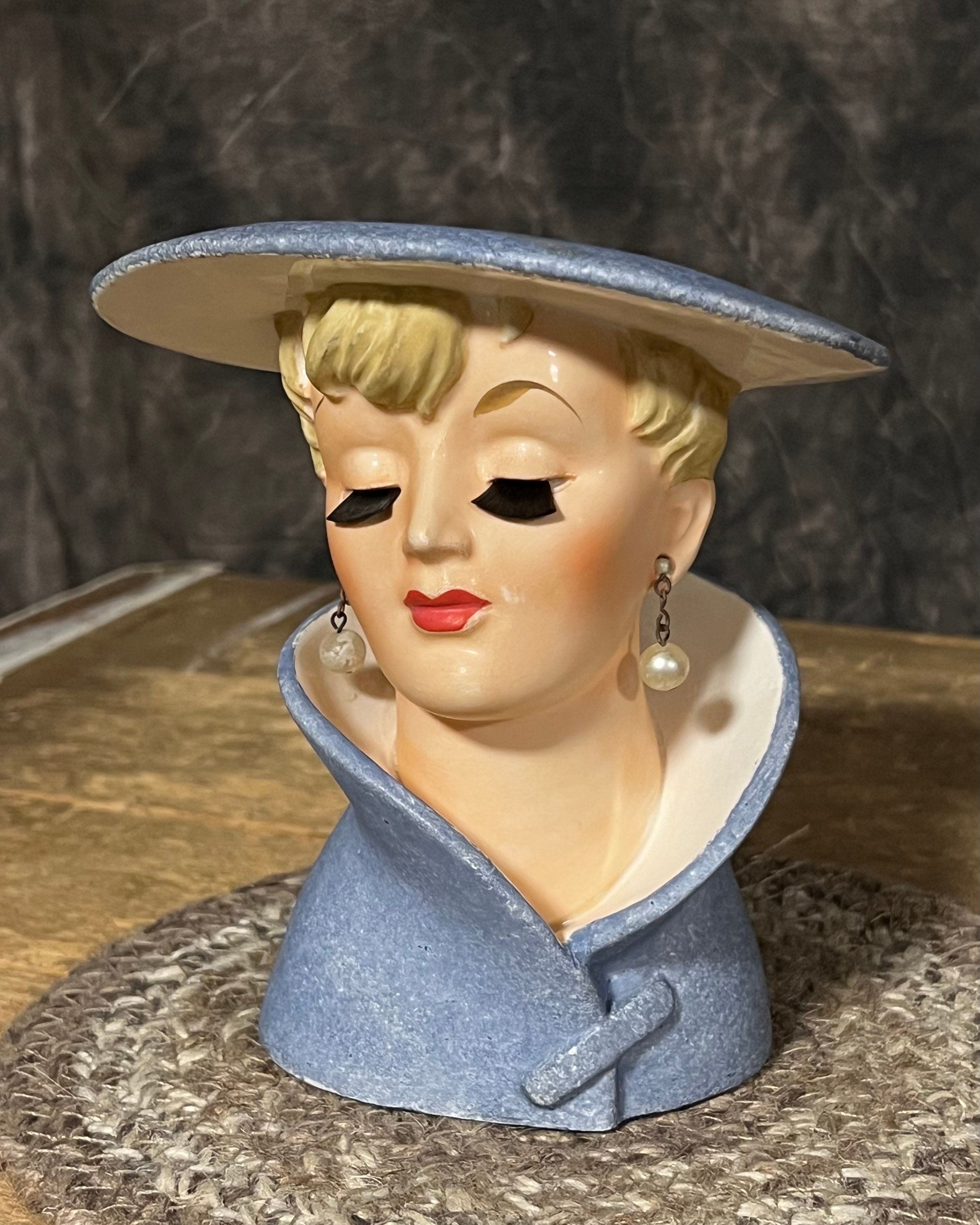 Rare Relpo Vintage Lady Head Vase, Relpo K1009A Head Vase, Relpo Lady ...