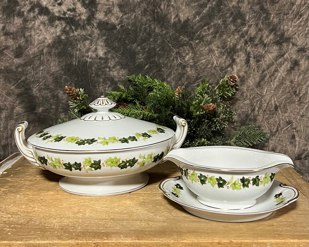 Vintage Aladdin Fine China Soup Tureen and Gravy Boat, Aladdin May Fair ...