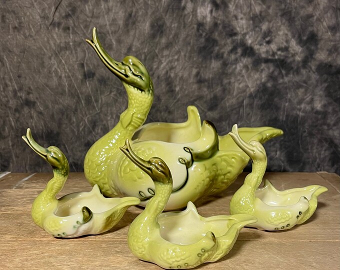 Vintage Hull Swan Planter Set, Hull Swan Centerpiece With 3 Swan ...