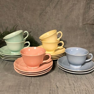 Vintage Luray Dishes, Set of Cups and Saucers, Pastel Luray Dishes ...
