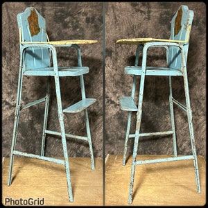 Vintage Baby Doll High Chair, Happy Time Metal Baby Doll High Chair ...