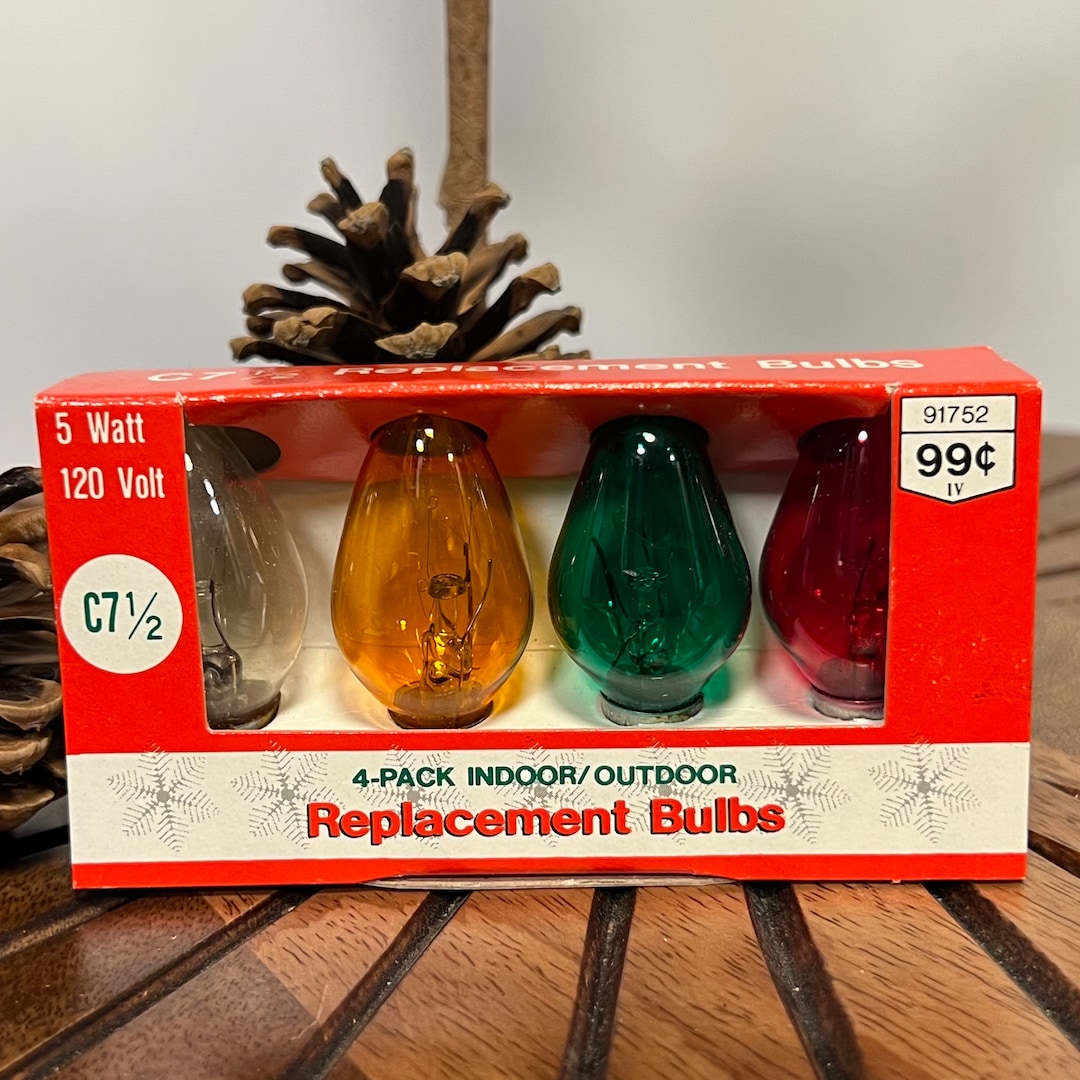 Vintage C7 Christmas Lamps Replacement Bulbs, Vintage Christmas Light ...