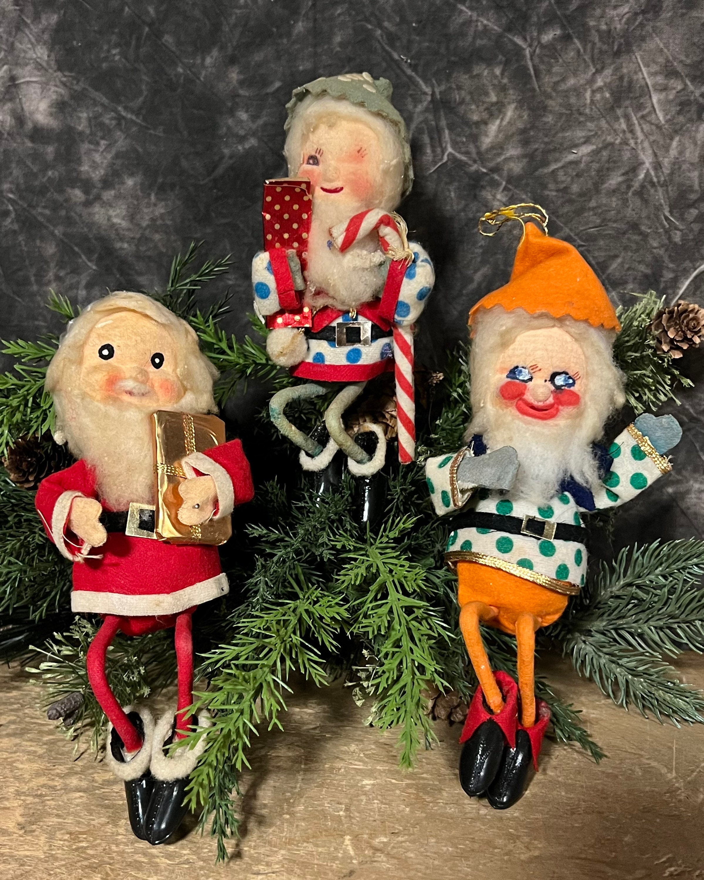 Vintage Christmas Elves Set of 3 Knee Hugger Elf Ornaments - Etsy