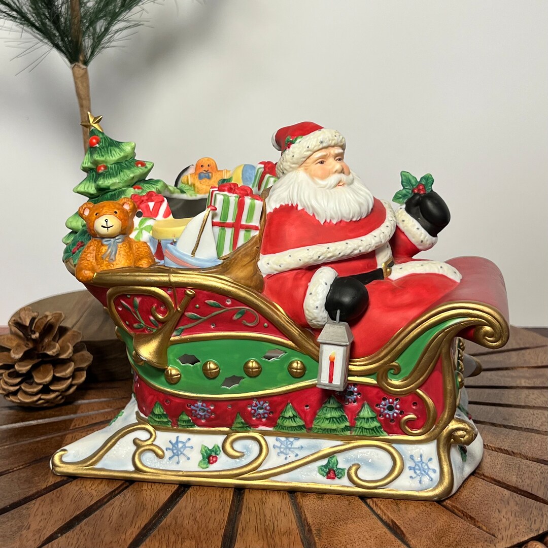 Susan Winget Santa Sleigh Ride Partylite Decorative Votive Candle ...