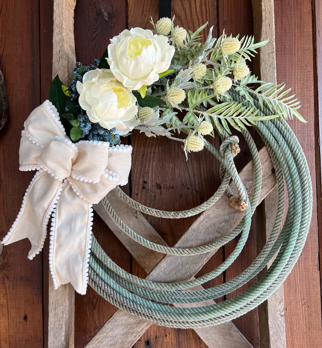 Lariat Rope Wreath, Spring Wreath, Summer Floral Wreath, Peony Wreath ...