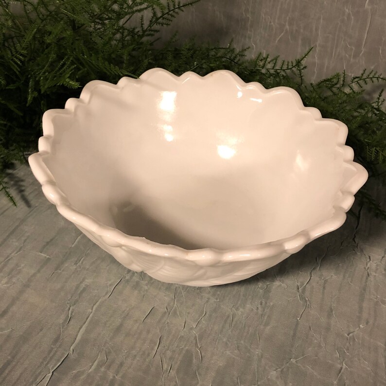 Vintage Indiana Milk Glass Bowl With Wild Rose Pattern | Etsy
