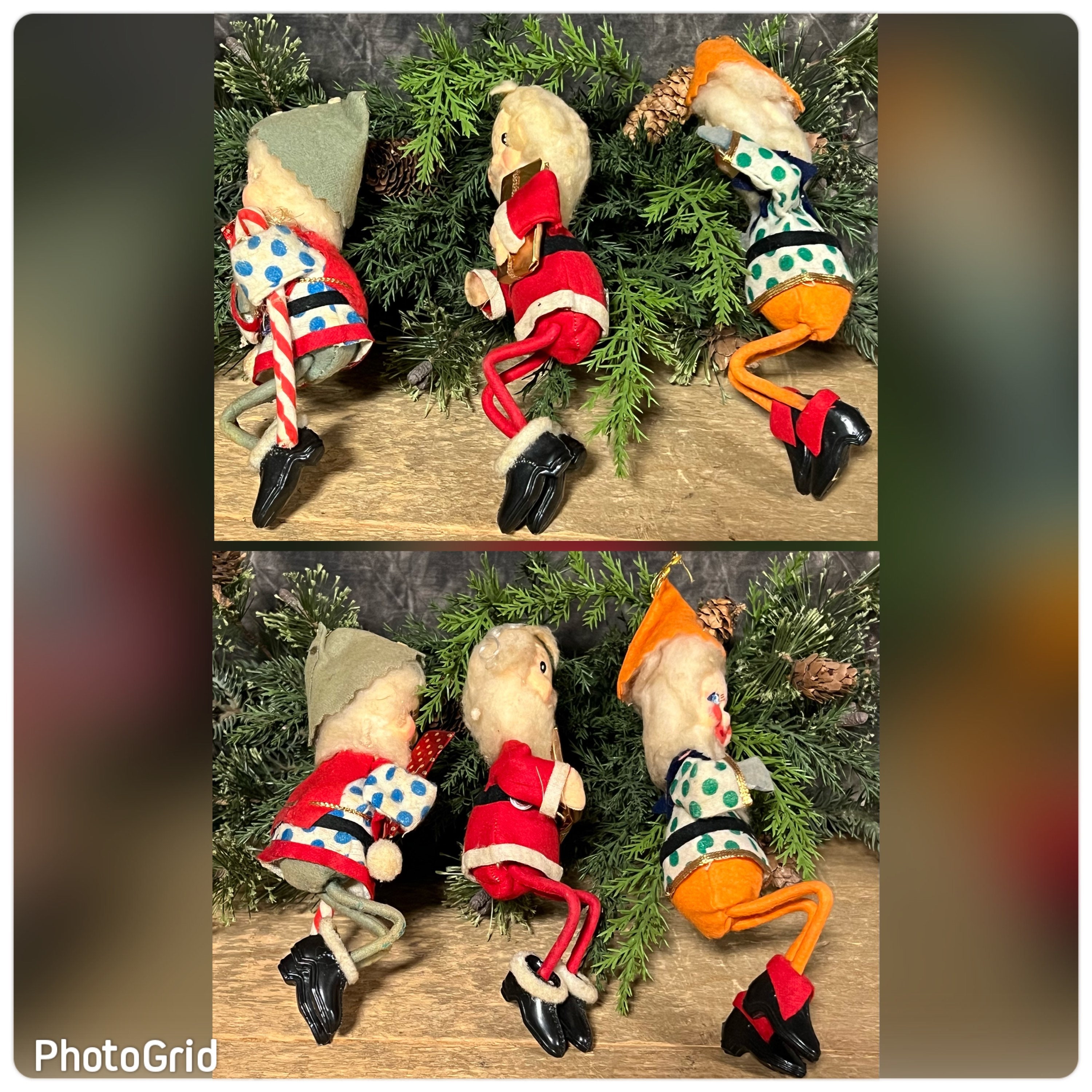Vintage Christmas Elves Set of 3 Knee Hugger Elf Ornaments - Etsy