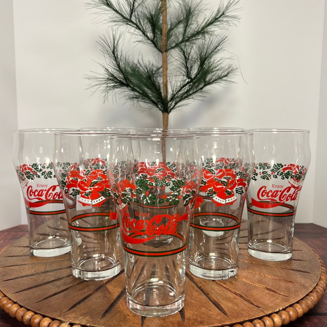 Vintage Holly and Bells Christmas Coca-cola Glasses, Set of 8 Vintage ...