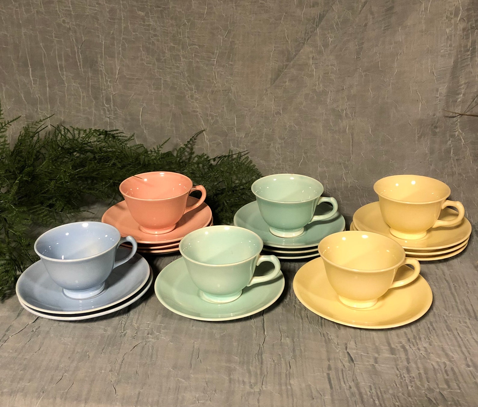 Vintage Luray Dishes, Set of Cups and Saucers, Pastel Luray Dishes ...
